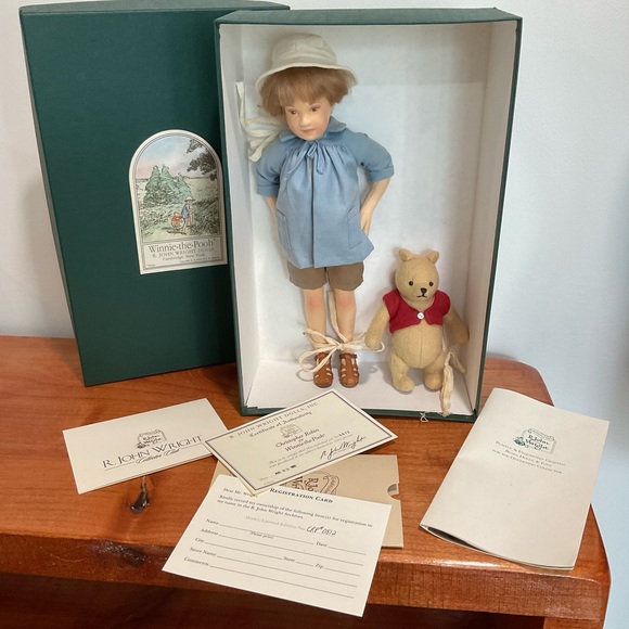 Disney | Other | Disney Rjohn Wright Dolls Christopher Robin And Winnie ...